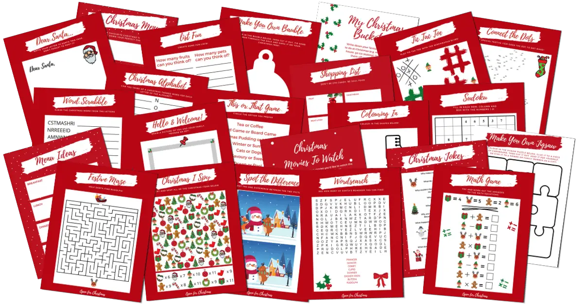 Printable Christmas Activity Book - Clean and Tidy Living